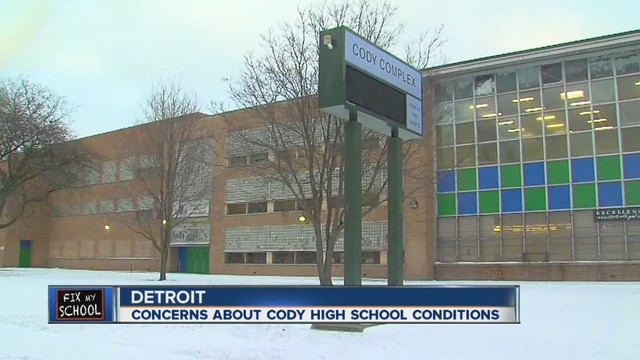 Students at Detroit's Cody High School tired of ceiling tiles falling ...