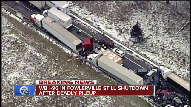 Dozens of vehicles involved in accident on I-96 westbound near Fowlerville - WXYZ.com