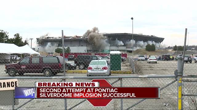 Second implosion Pontiac Silverdome successful - WXYZ.com