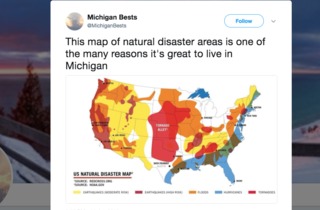 Natural disaster map shows why Michigan is the perfect state - WXYZ.com