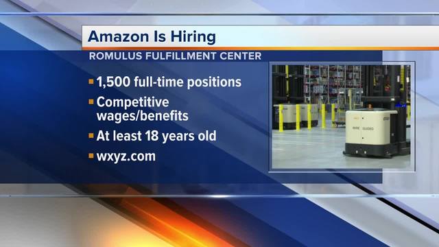 Amazon hiring for 1,500 positions at Romulus Fulfillment Center - WXYZ.com